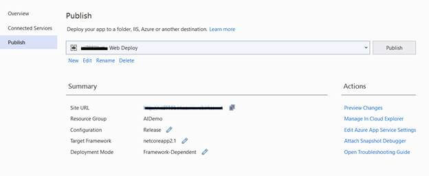Deploying Bot Application To Azure Using Visual Studio 2019